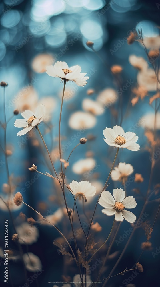 Image of tightly Realistic multi type of Flowers without leaf, pale ...