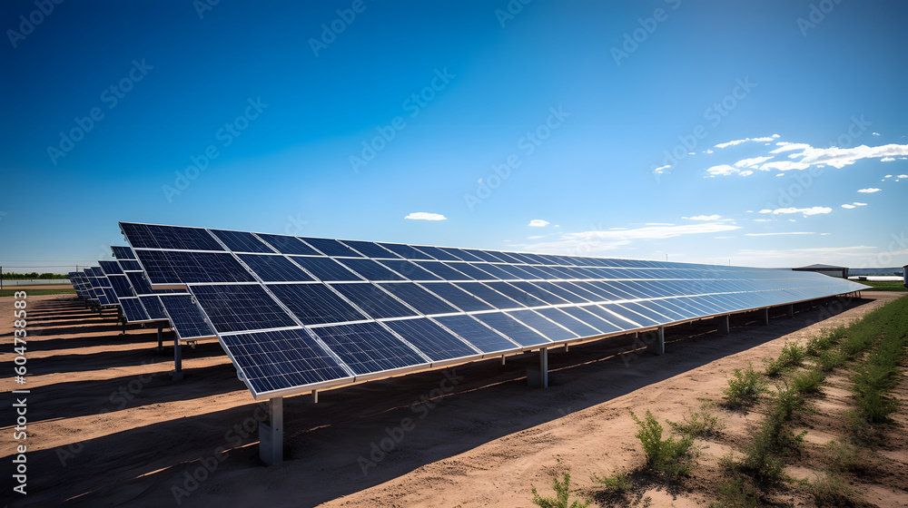 Illuminate the future of renewable energy with a wide-angle shot of a ...