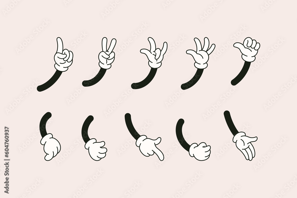 Mickey Mouse Hands Pointing Vector