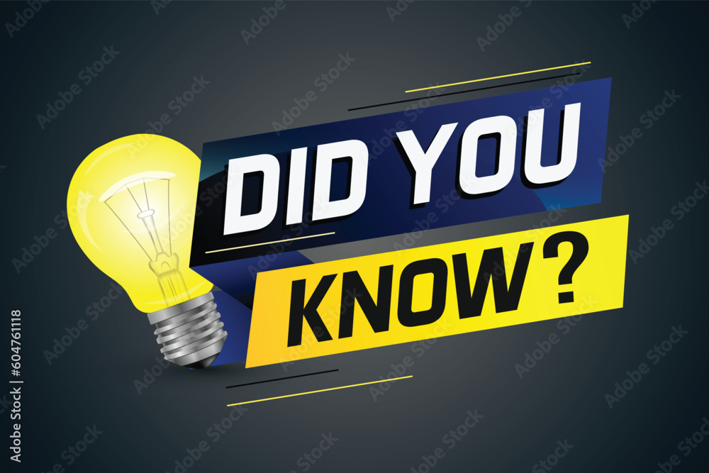 Did you know ? word concept vector illustration with Lamp and 3d style ...