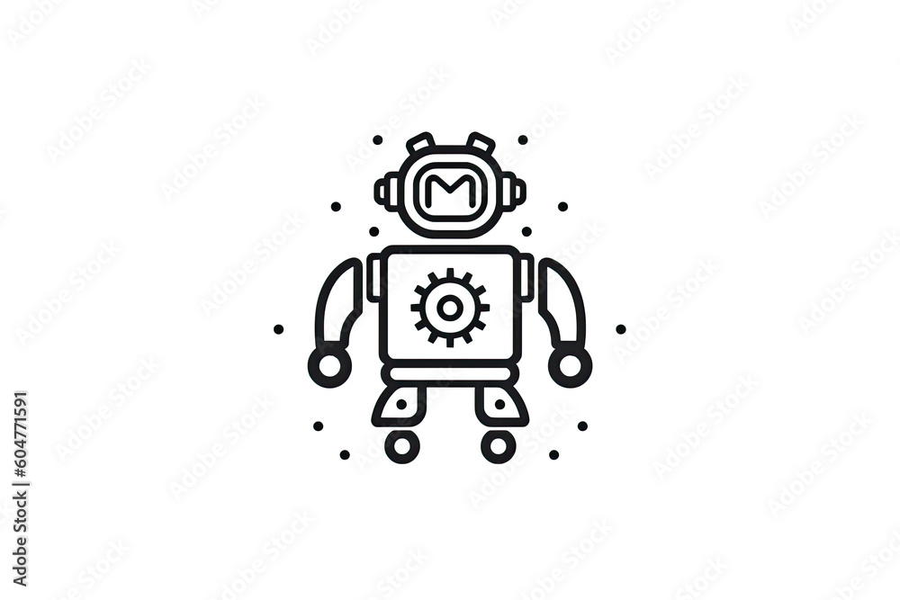 Ai Robot thin line icon. Creative simple design from artificial intelligence icons collection.AI ...