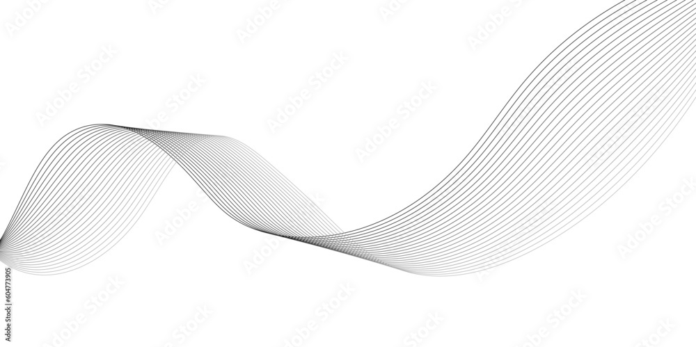 Vetor de Abstract wavy white and grey curved lines on transparent ...