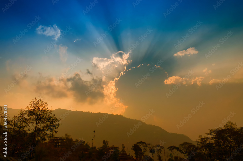 Sunset sky over Chayatal or Chaya Taal, West Sikkim, India, Nature ...