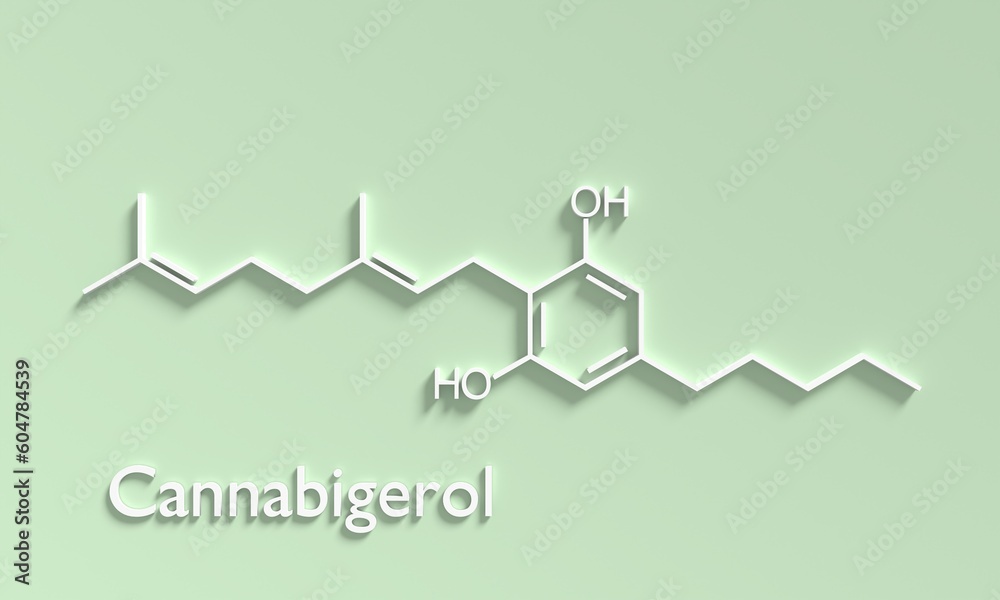 Cannabigerol or CBG molecular structural chemical formula. Futuristic ...