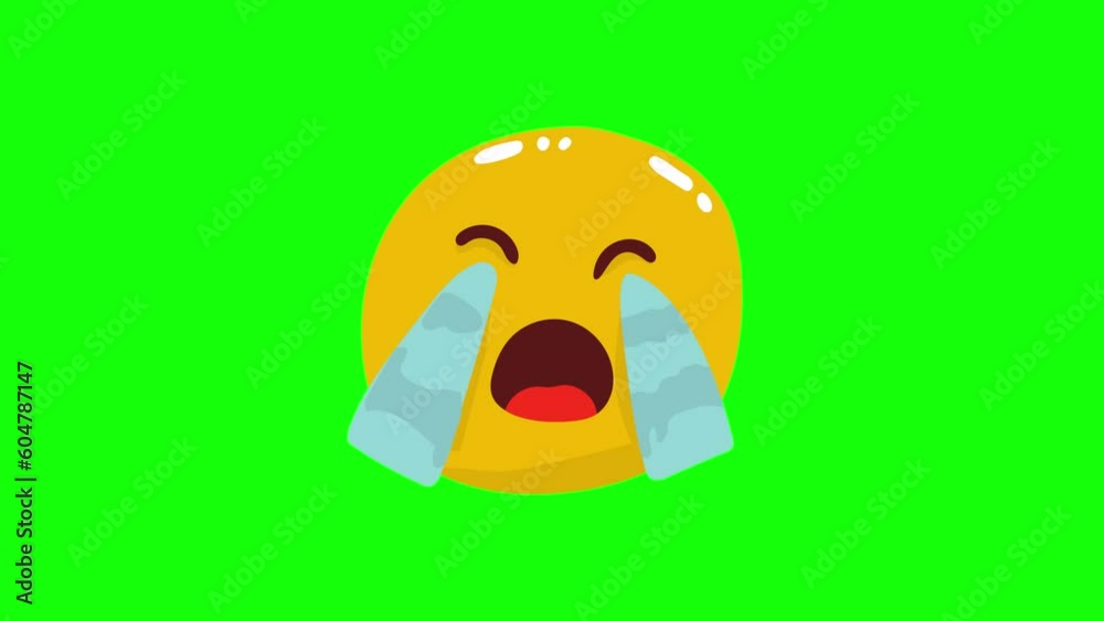 Loudly Crying Animated Emoji. Alpha channel, transparent background. 4K ...
