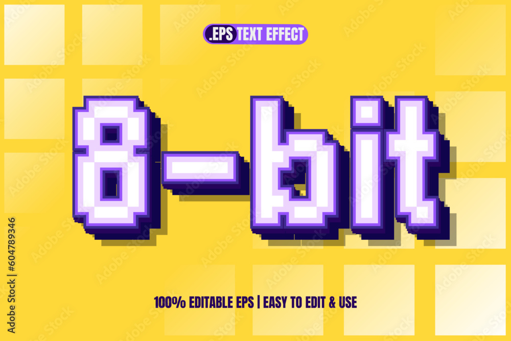8-bit Pixel Text Effect Stock Vector | Adobe Stock 8-bit Pixel Text Effect Stock Vector | Adobe Stock