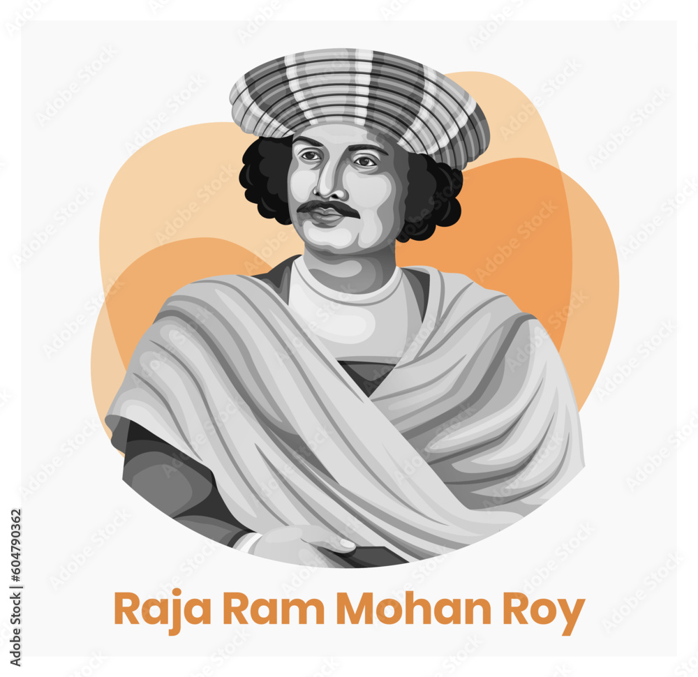 Portrait of Raja Ram Mohan Roy an Indian reformer, Jayanti celebration ...