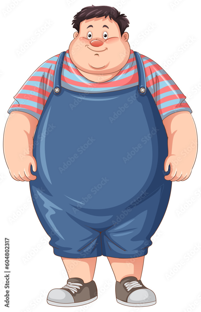 Overweight Man Cartoon Character Stock Vector | Adobe Stock