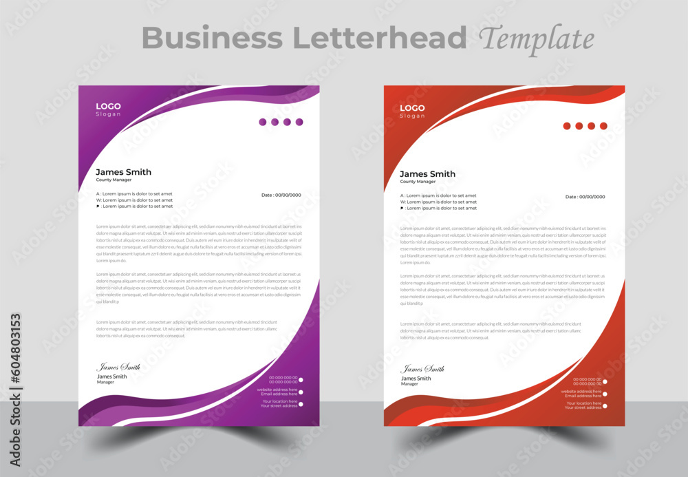 Modern and clean letterhead design with abstract background. Corporate ...