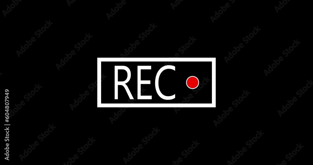 Blinking Red Record Button With TV interference Stock Illustration ...
