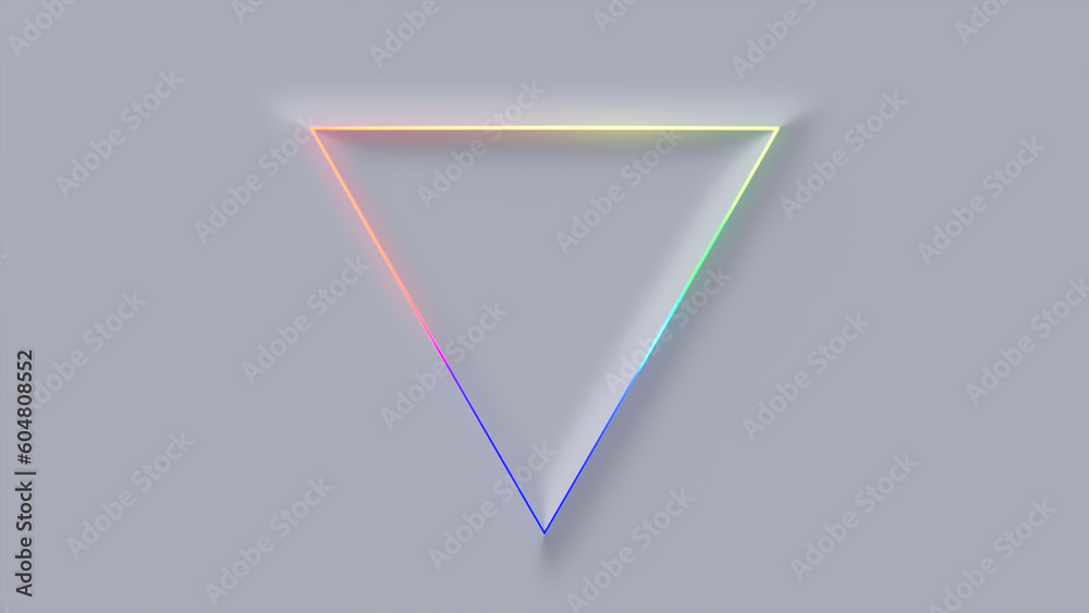 Minimalist Tech Background with Extruded Triangle and Rainbow ...