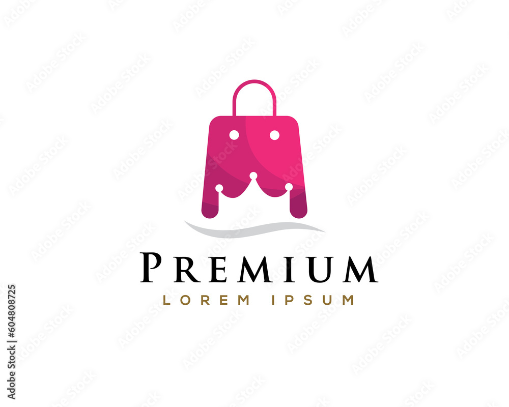 king crown luxury bag icon symbol logo design template illustration ...