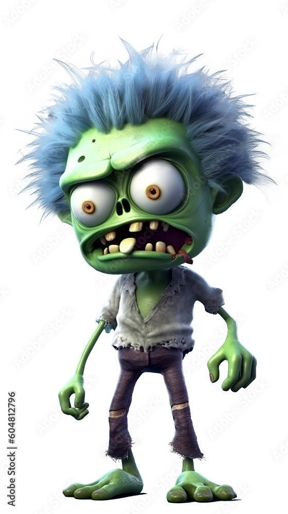 Cartoon style zombie animated character,ai generated Stock Illustration ...