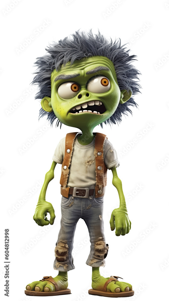 Cartoon style zombie animated character,ai generated Stock Illustration ...