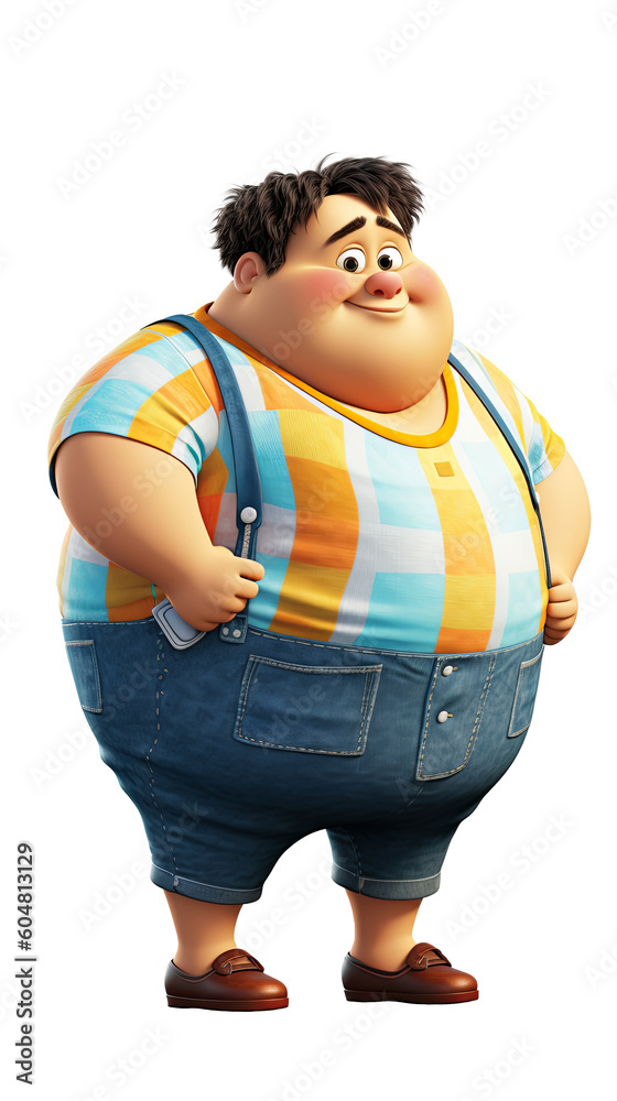 Cartoon style fat guy animated character Stock Illustration | Adobe Stock