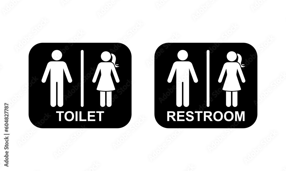 Public toilet man woman icon vector illustration. Restroom sign symbol ...