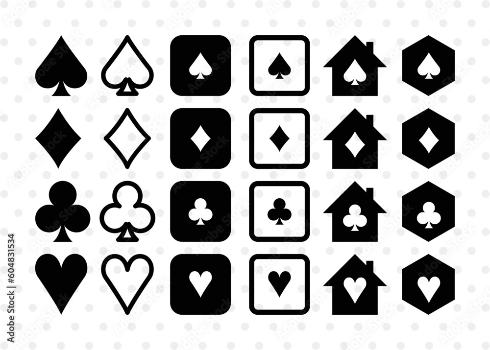 Playing Cards SVG Cut Files | Playing Cards Silhouette | Spades Svg ...