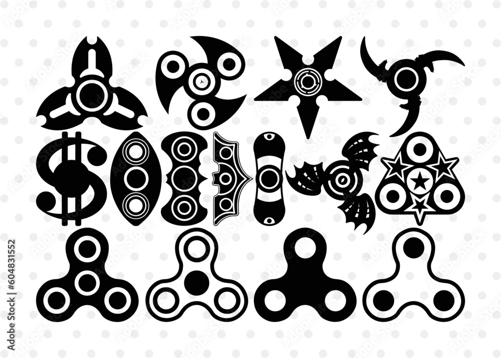 Fidget Spinner SVG Cut Files | Fidget Spinner Silhouette | Spinner Svg ...