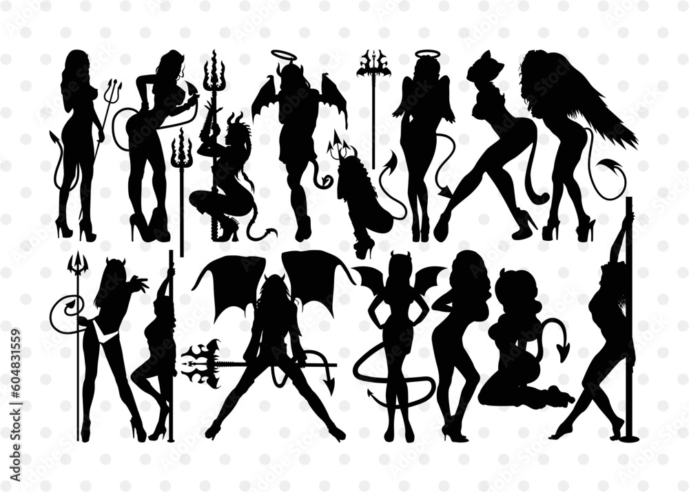 Devil Woman Striptease Svg Cut Files Devil Woman Striptease