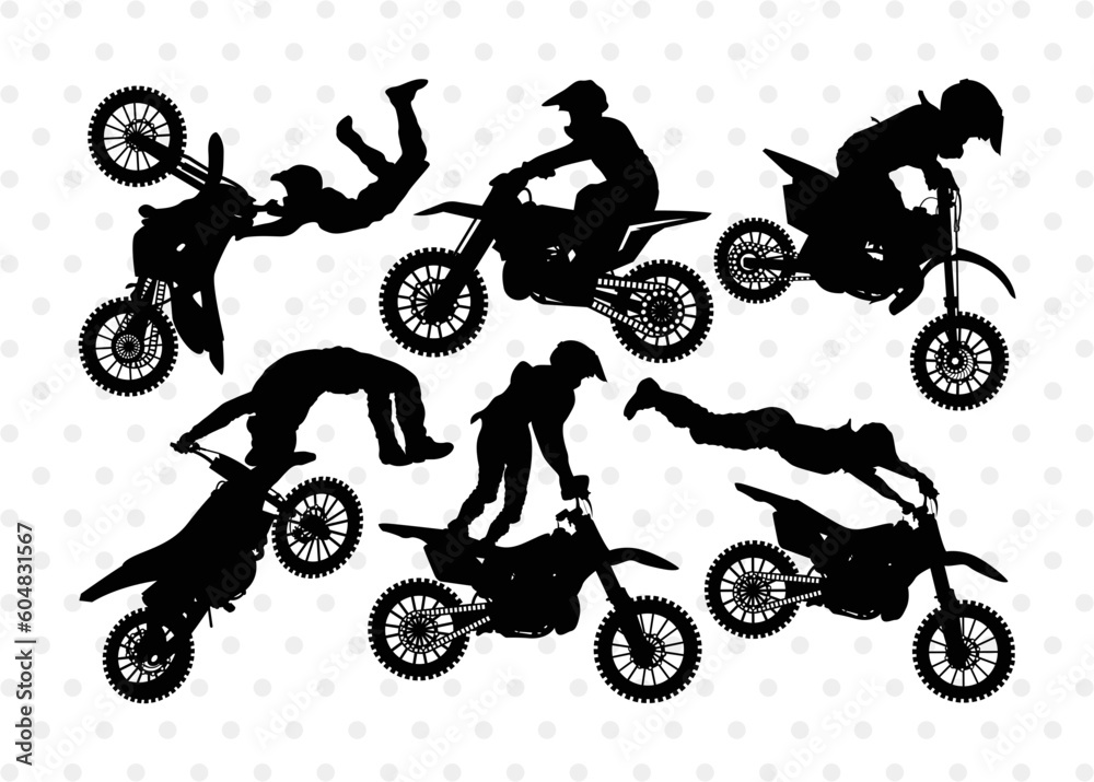 Dirt Bike SVG Cut Files | Dirt Bike Silhouette | Bike Svg | Motorcycle Svg | Motocross Rider Svg ...