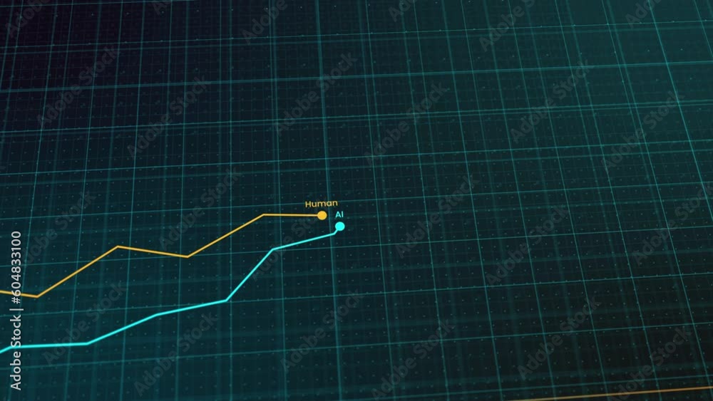 Human and Artificial Intelligence competition represented with line ...