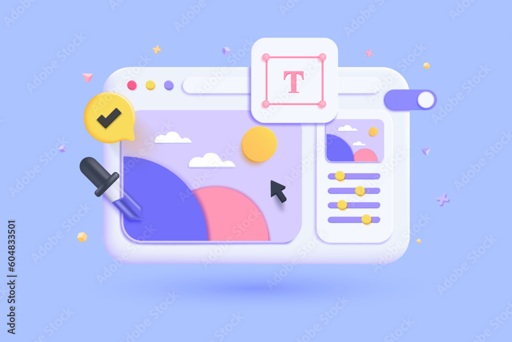 Photo Editing Software Screen and UI-UX design Concept, webpage design ...