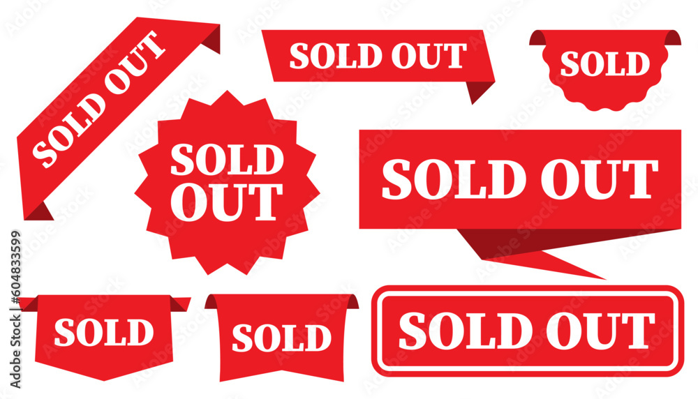 Poster Sold Out label vector collection – Wall Art | UkPosters