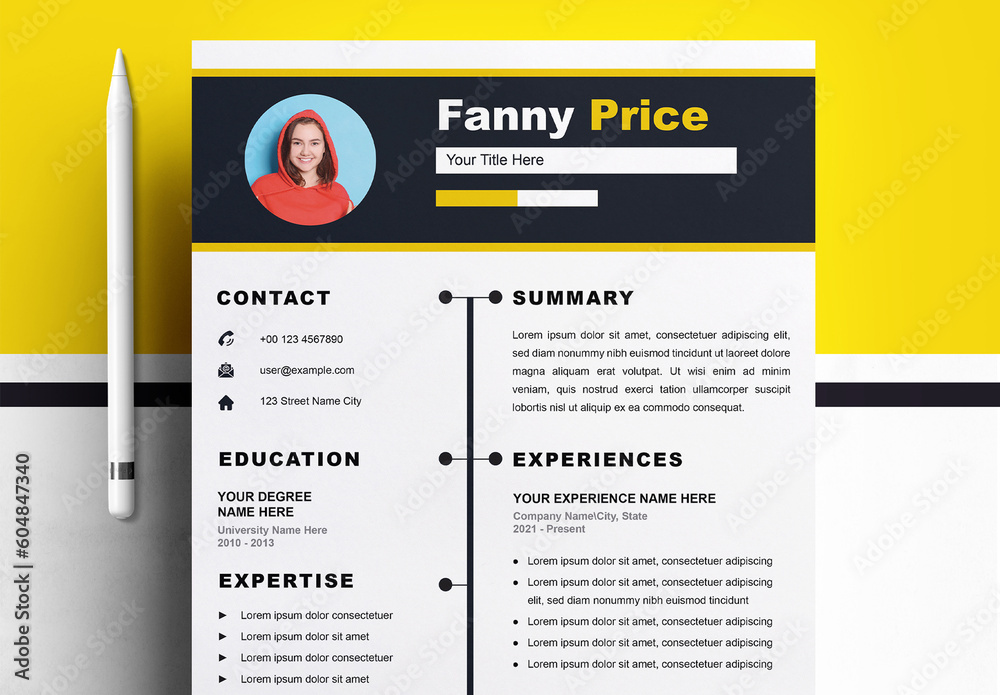 Futuristic Innovative Resume Design Stock Template | Adobe Stock