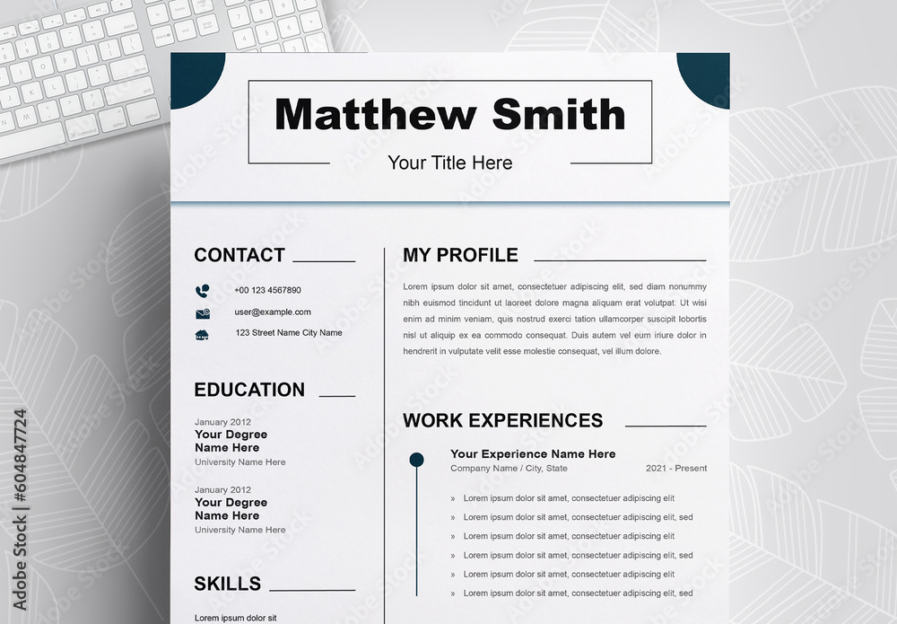 Vintage Revival Retro Resume Template Stock Template | Adobe Stock