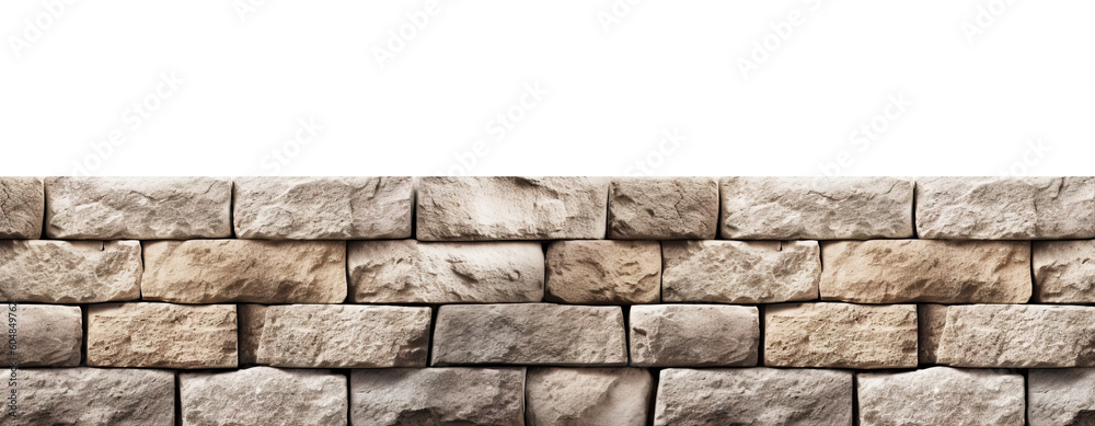 A stone wall isolated on transparent background - Generative AI Stock ...