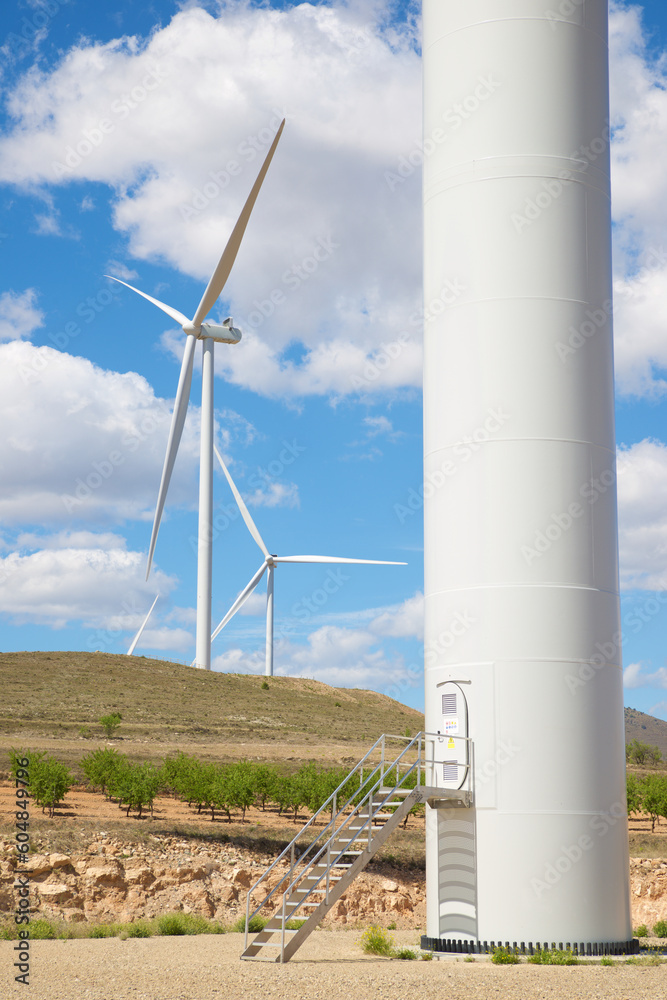 Wind turbine generators for green electricity production Stock Photo ...