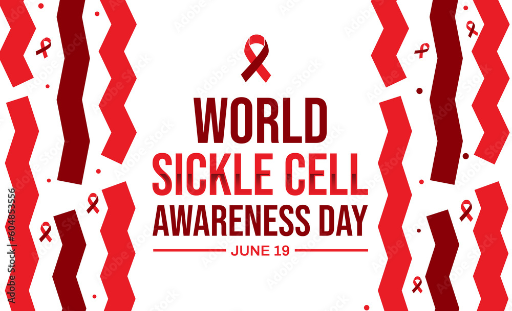 World Sickle Cell Awareness Day background with Red ribbon and ...