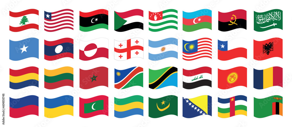Vetor de world national countries flags set do Stock | Adobe Stock