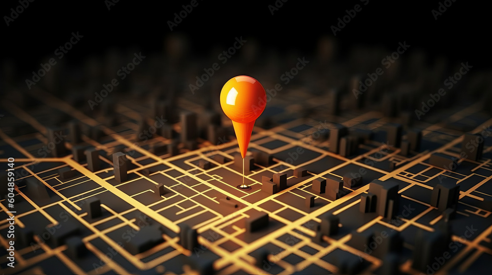 Location pin sign icon and gps navigation map. Created with Generative ...