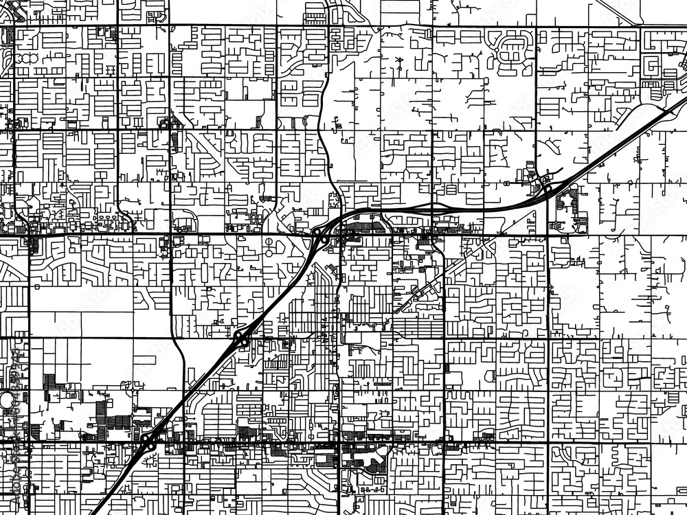 Road map of the city of Clovis California in the United States of ...