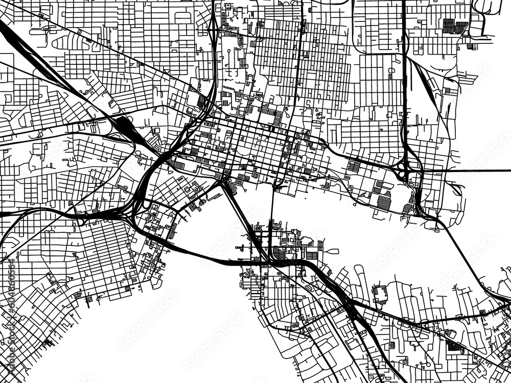 Road map of the city of Jacksonville Center Florida in the United ...