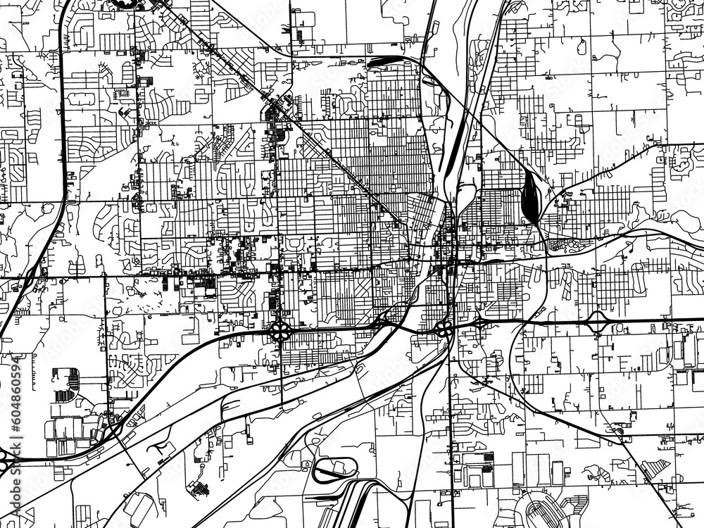 Road map of the city of Joliet Illinois in the United States of America ...