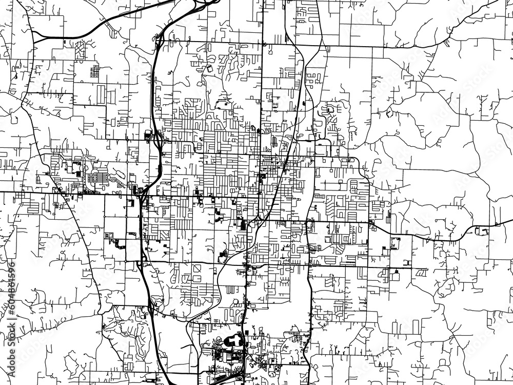 Road map of the city of Springdale Arkansas in the United States of ...