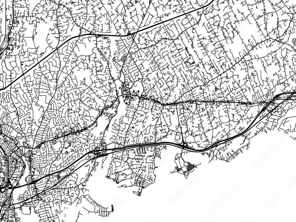Road map of the city of Westport Connecticut in the United States of ...