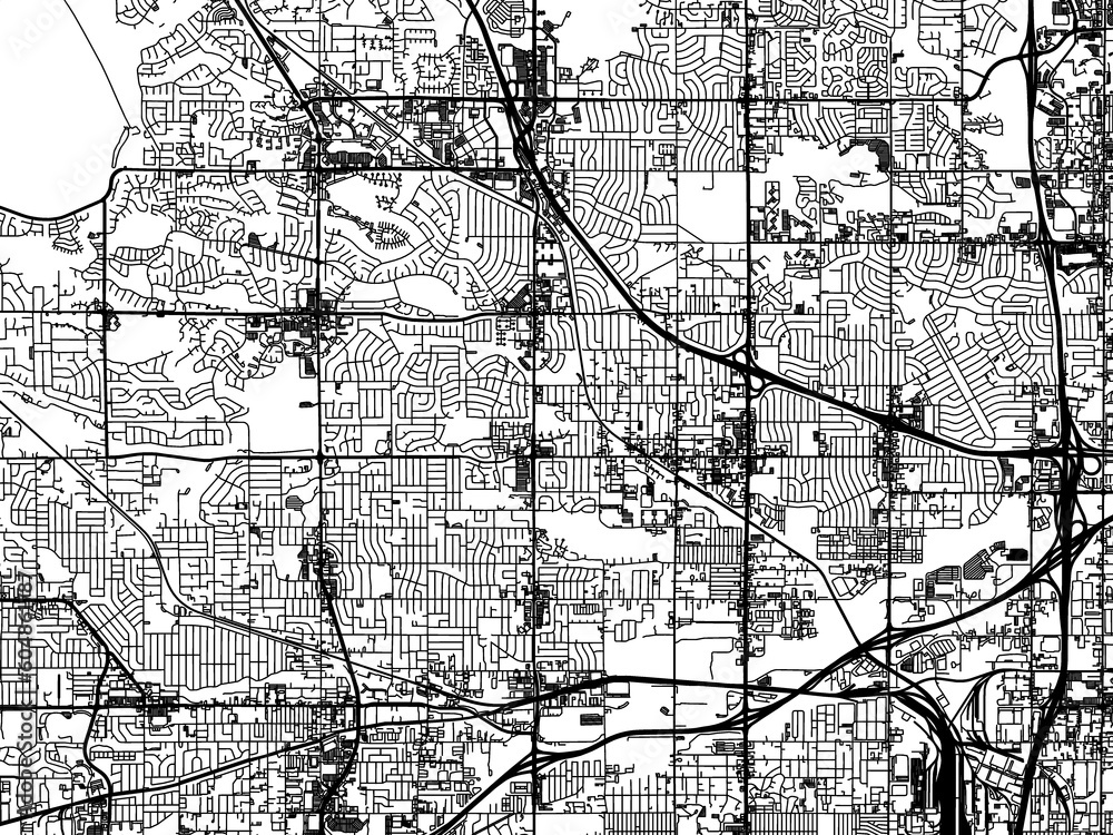 Road map of the city of Westminster Colorado in the United States of ...