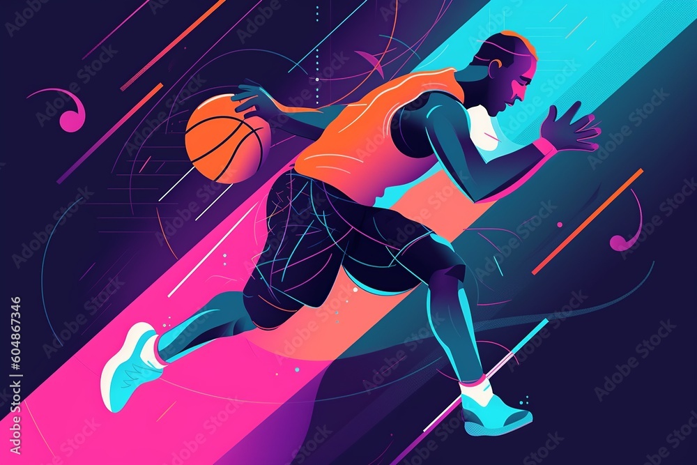 Experience the power and agility of a basketball player as they soar ...