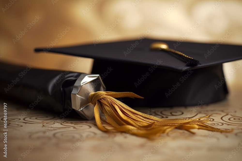 Celebrate academic achievements with this crisp image of a black ...