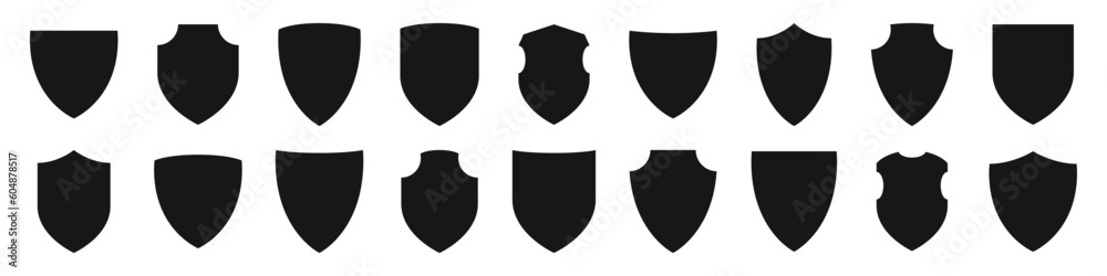 Shield icon set. Different shields forms Stock Vector | Adobe Stock