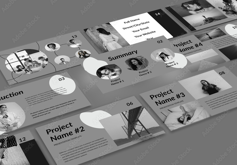 Digital Portfolio Presentation Layout Stock Template | Adobe Stock