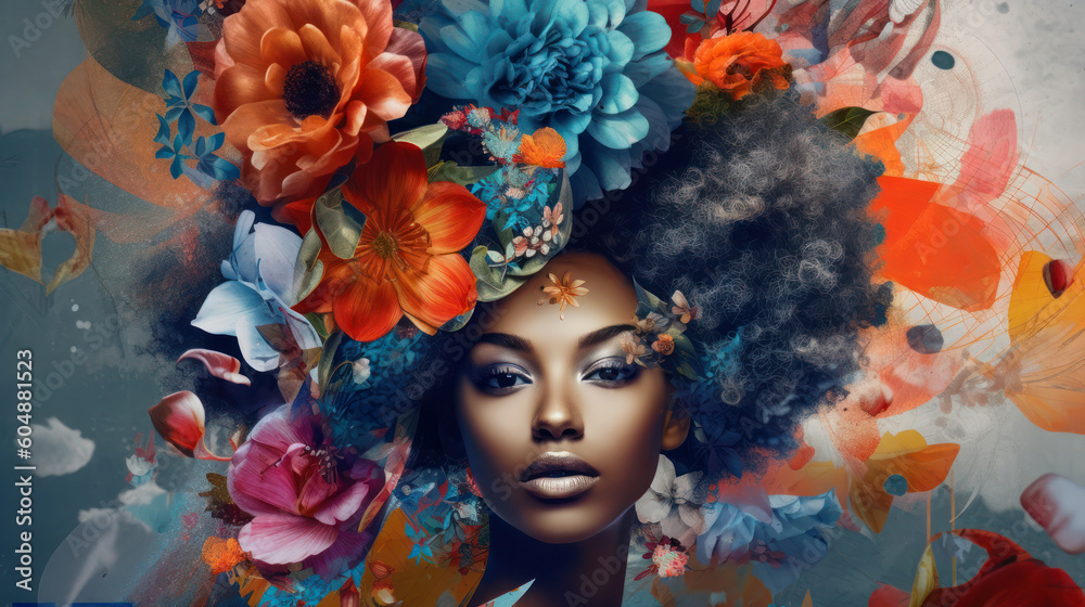 Abstract Collage. Dive into a digital wonderland where myriad faces and ...