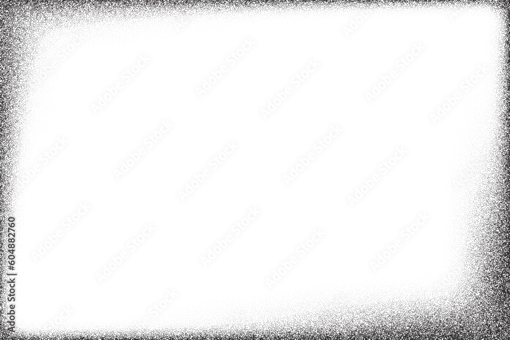 Grunge dotted gradient frame. Noisy border with sand texture. Fade ...
