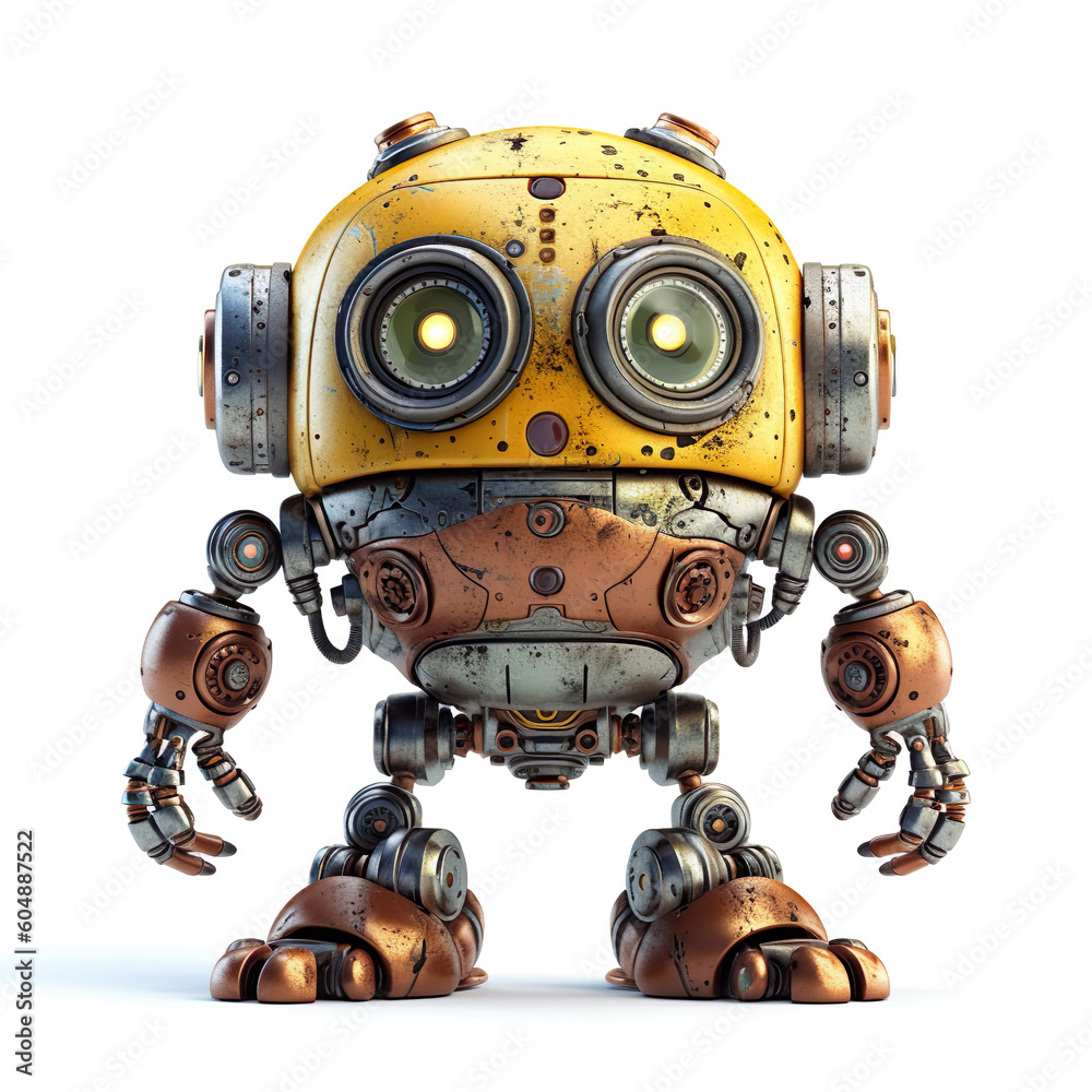 Cute robot futuristic machine android generative AI illustration ...