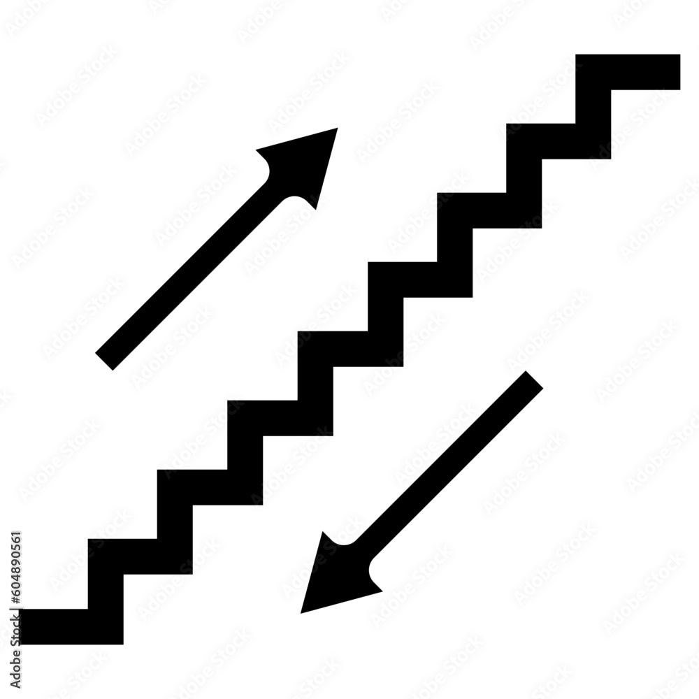 Symbol sign. Stairs pictogram, for directions for going up and down the ...