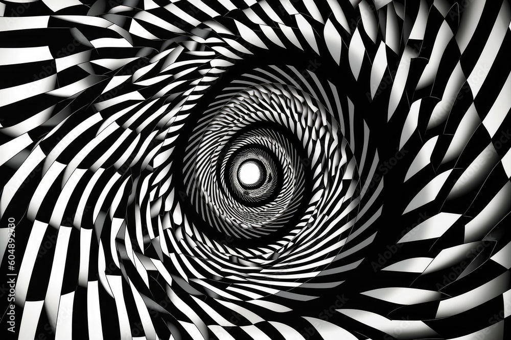 optical art piece with hidden image that can only be seen when viewed ...