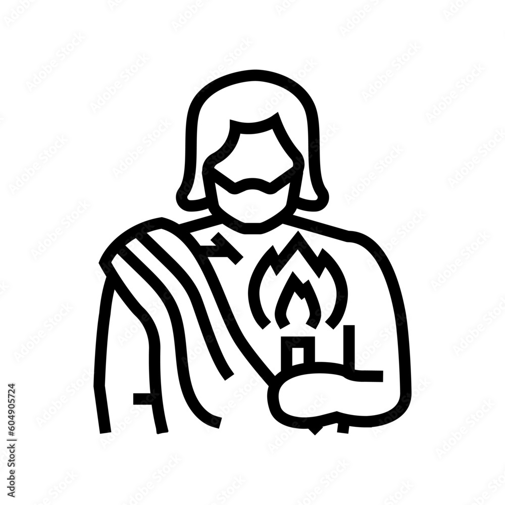 prometheus greek god ancient line icon vector. prometheus greek god ...
